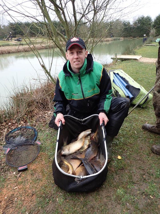 Aaron Morton with part of his winning catch - Maver Match
